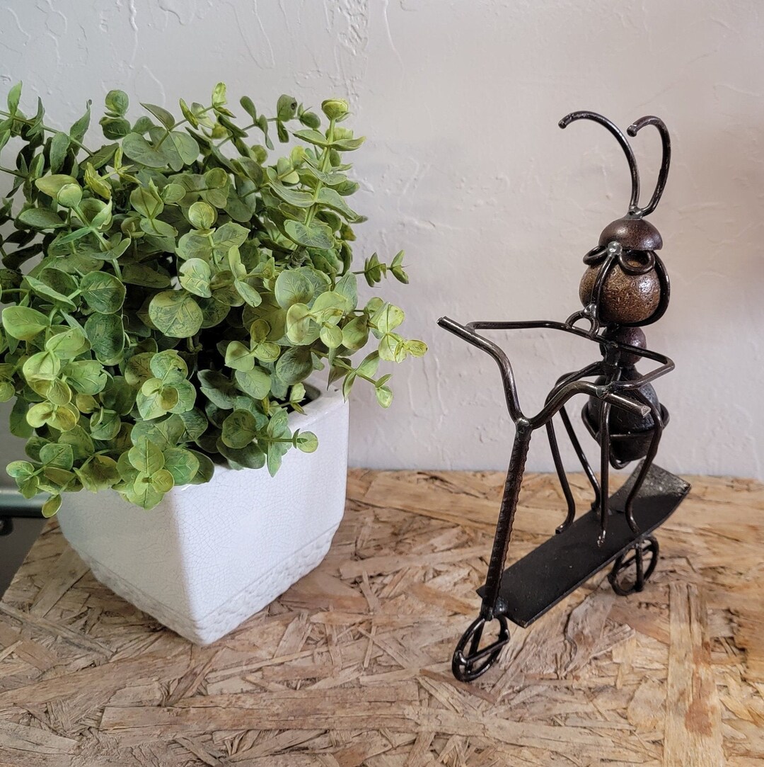 Ant Riding Scooter Metal Art Yard Decor - Etsy