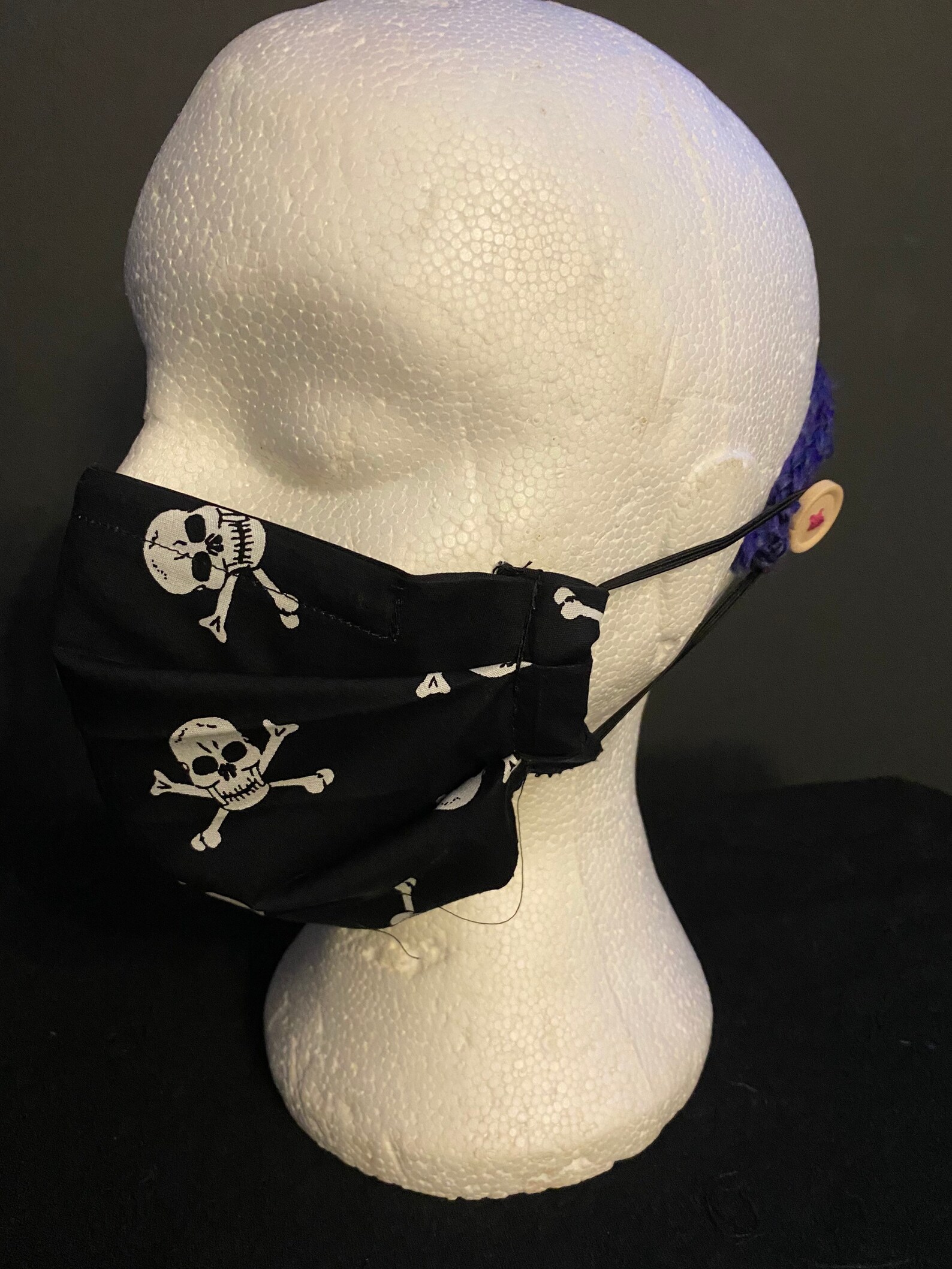 Face Mask Covering Skull and Cross Bones Triple Layer Washable | Etsy