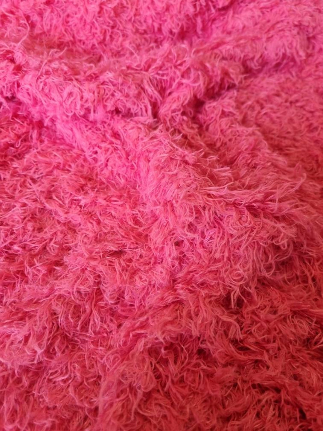 Pink Frilly Faux Fur Fabric: Lightweight Acrylic, Bear Making - Etsy