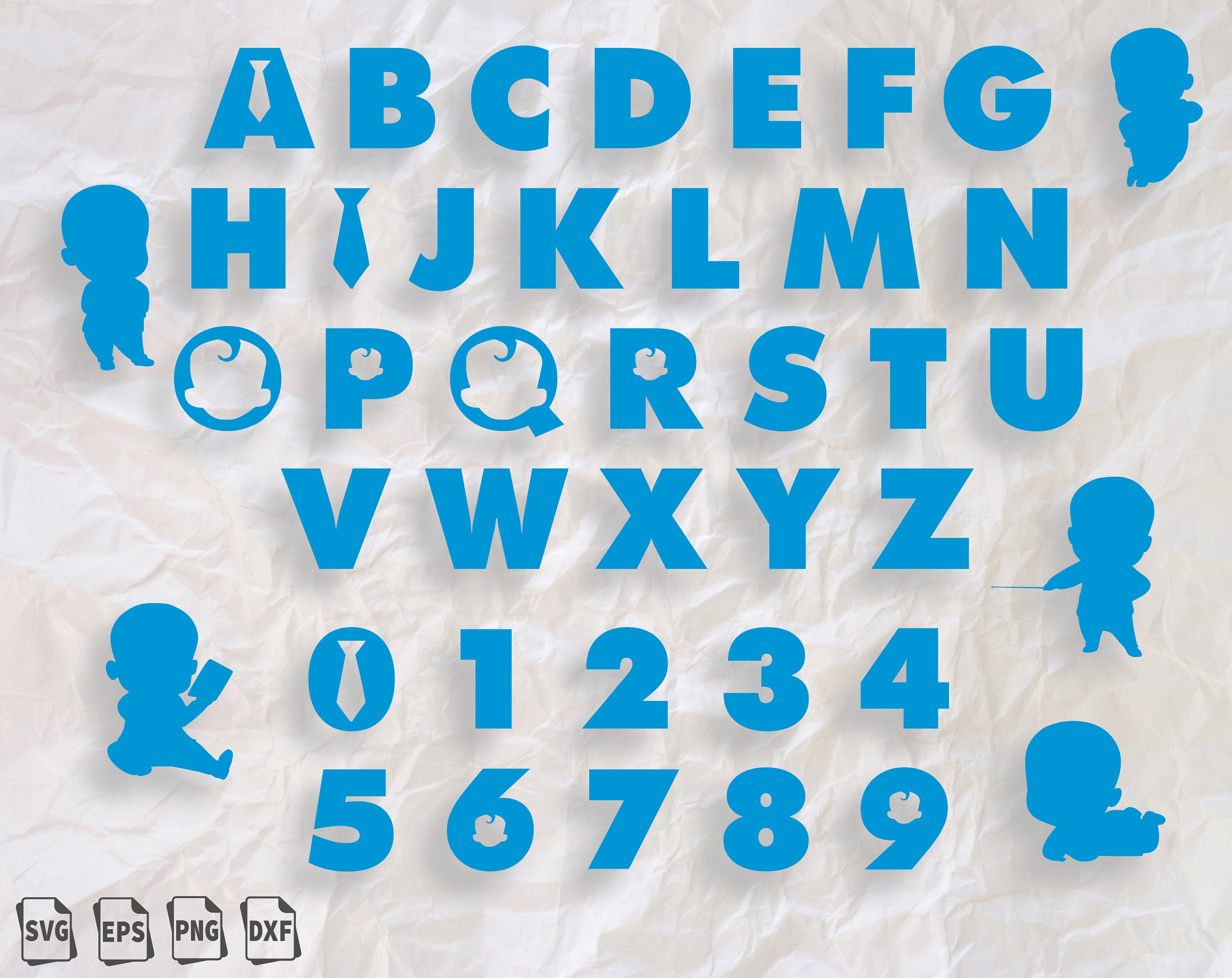 Boss Baby fuente SVG Boss Baby alfabeto Boss Baby clipart | Etsy