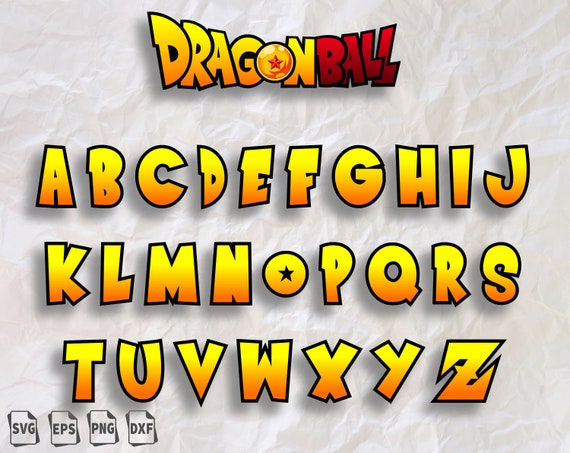 Dragon Ball Gradient Font Alphabet Dragon Ball Dragon Ball | Etsy