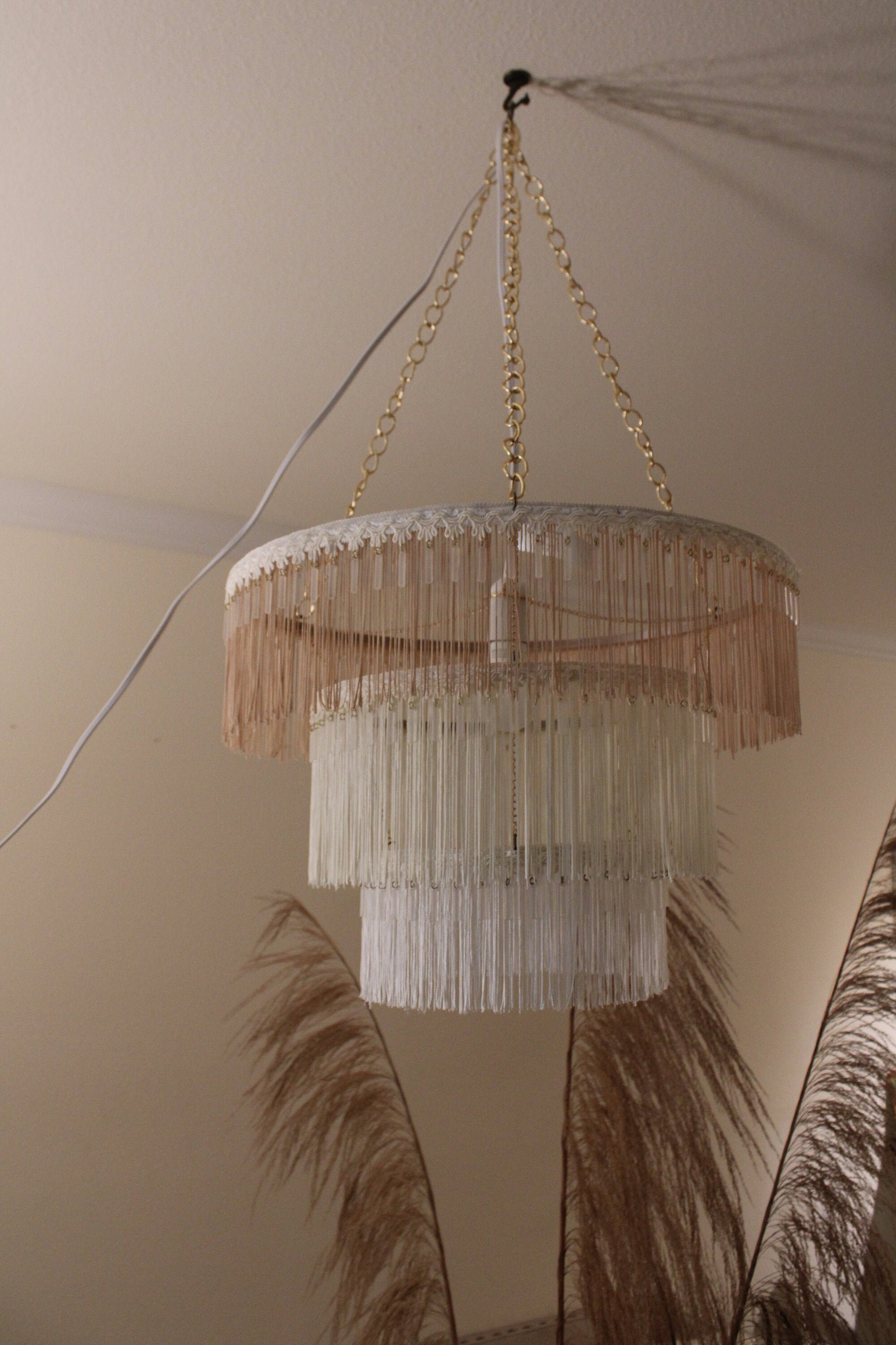 Vintaged-inspired Boho Chandelier / Boho LIGHT / Fringe Chandelier ...