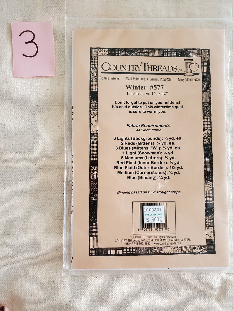 Country Threads Assorted Quilting Patterns - Etsy