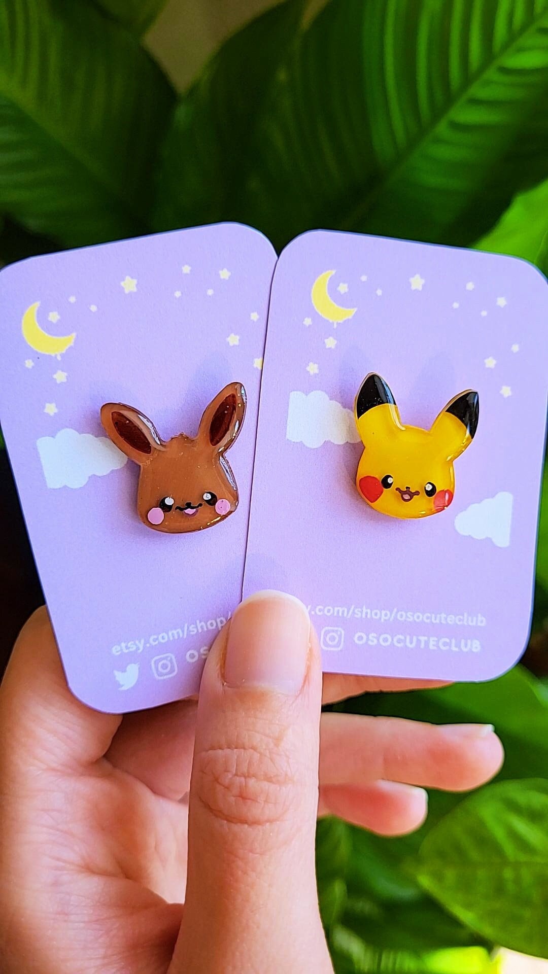 Tiny Eevee and Pikachu Pins Pokemon Handmade Shrink - Etsy