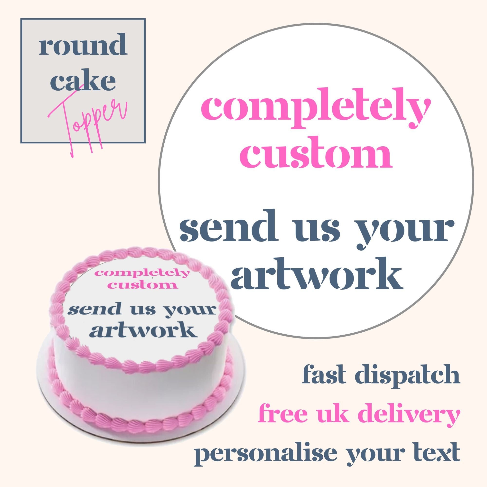 Personalized Edible Cake Topper | Custom Icing Sheet, Wafer Paper - Etsy