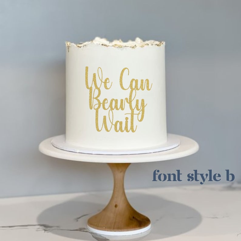 We Can Bearly Wait Cake Charm | Baby Shower Topper, Gold Glitter - Etsy UK