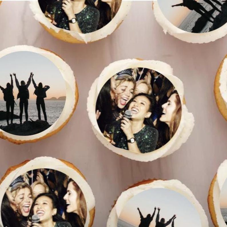 20 Edible Photo Cupcake Toppers | Custom Cake Decorations | Any Image ...