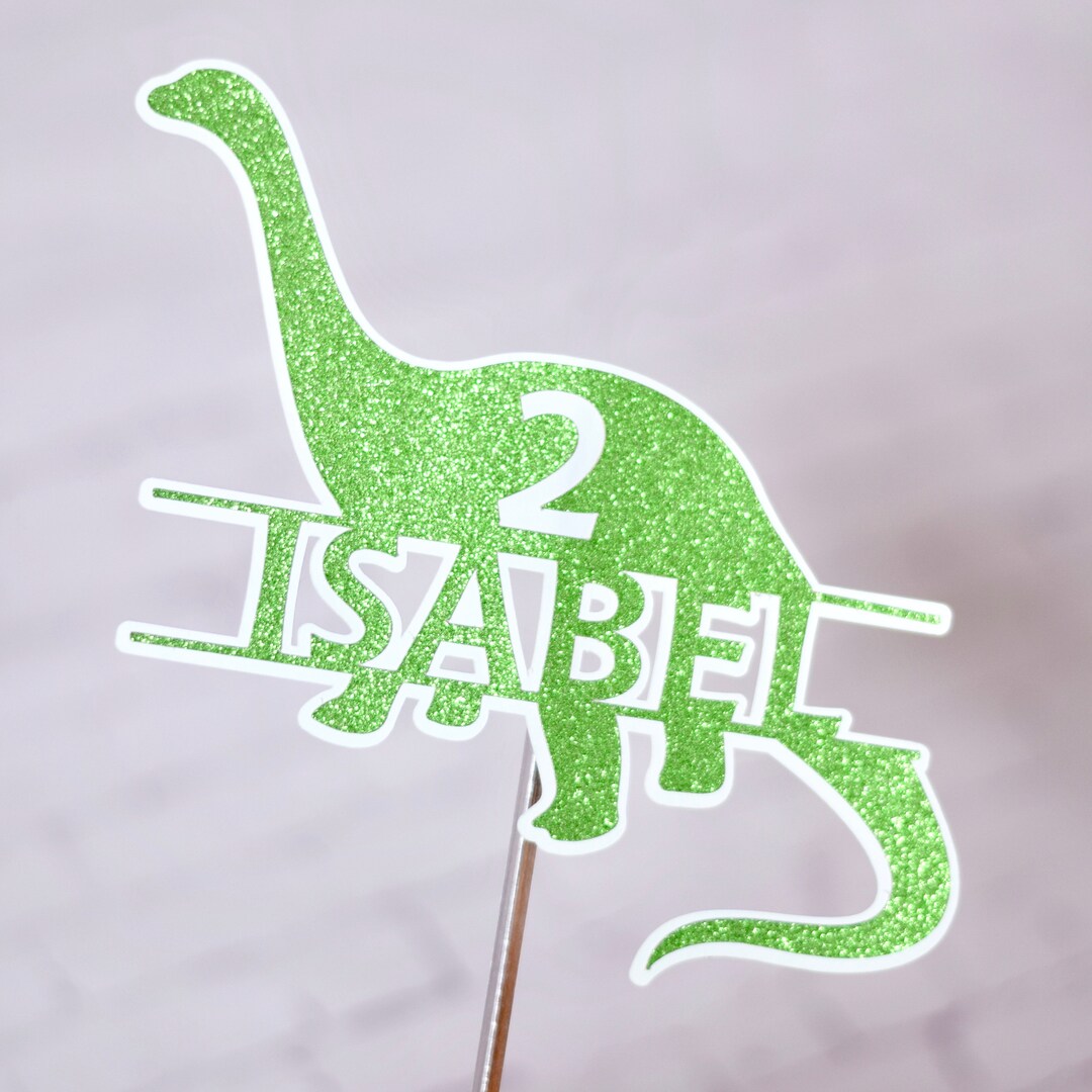Personalised Dinosaur Cake Topper | Custom Name and Age | Diplodocus ...