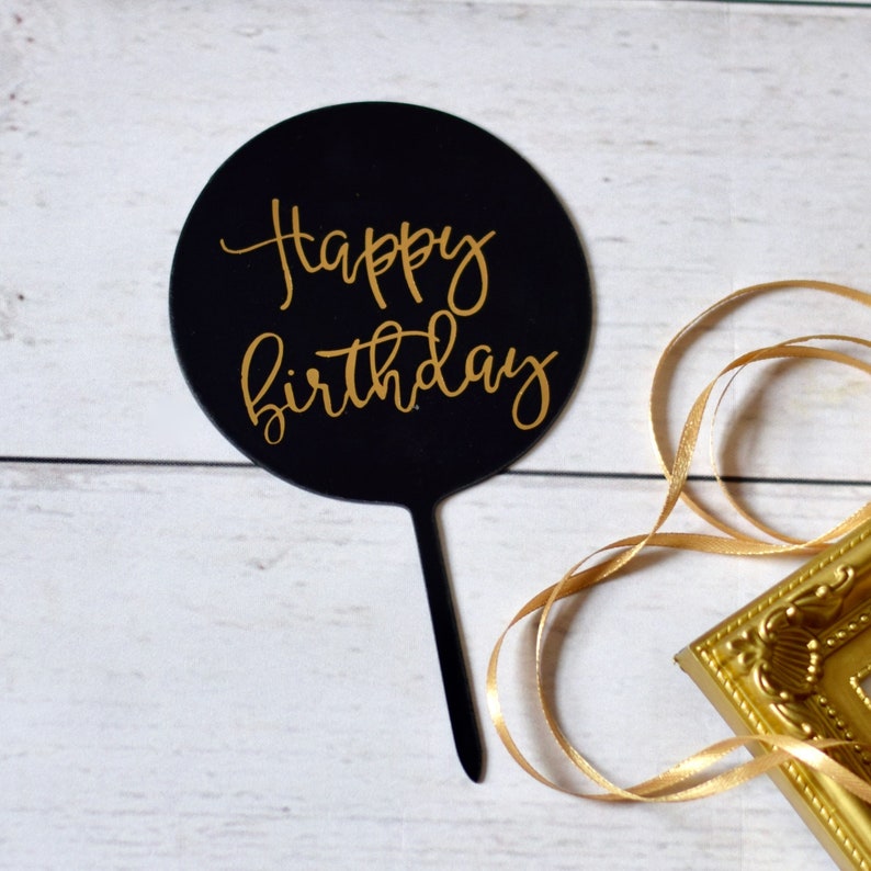 Paddle 'happy Birthday' Cake Topper Hot Soft Pink - Etsy