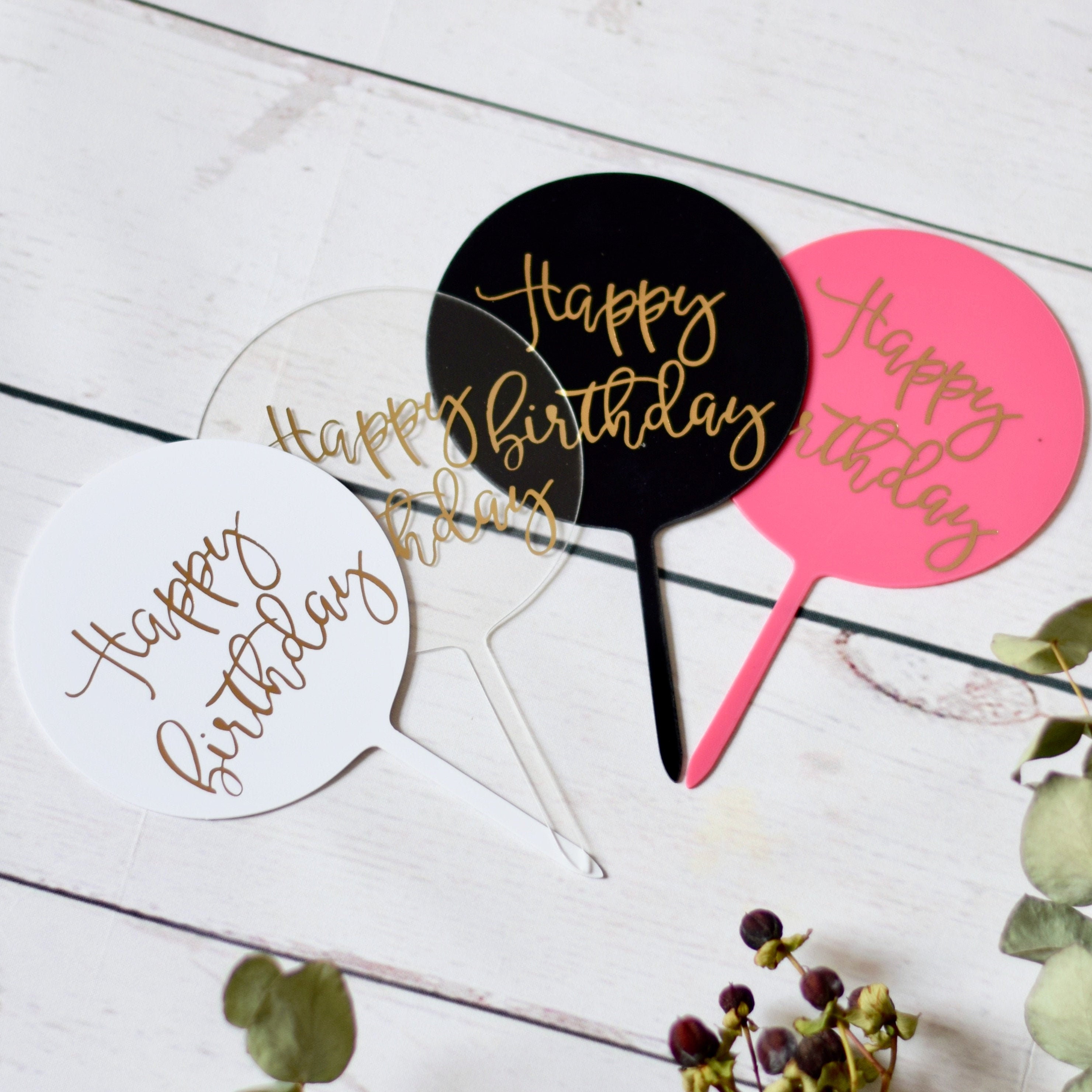 Paddle 'happy Birthday' Cake Topper Hot Soft Pink - Etsy Australia
