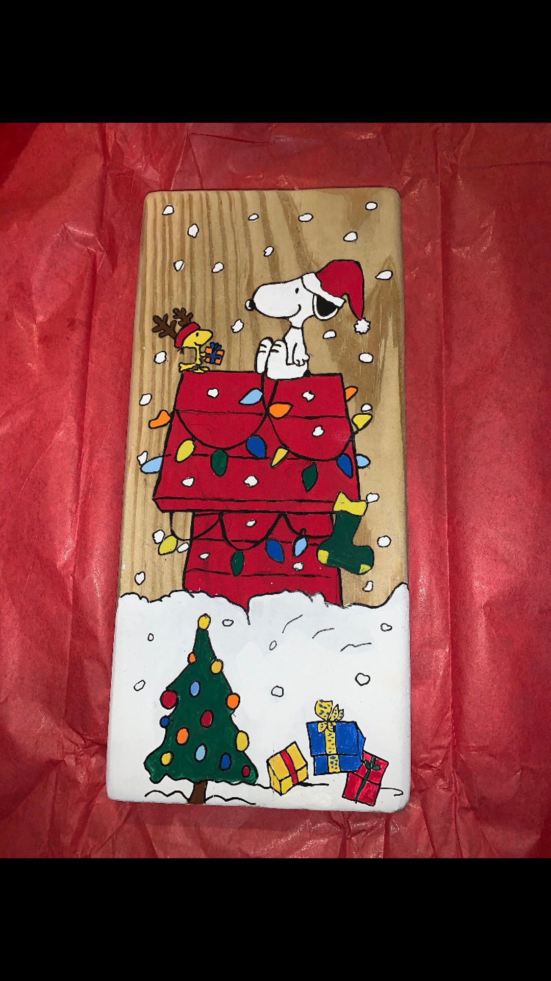 Christmas Snoopy Plaque - Etsy