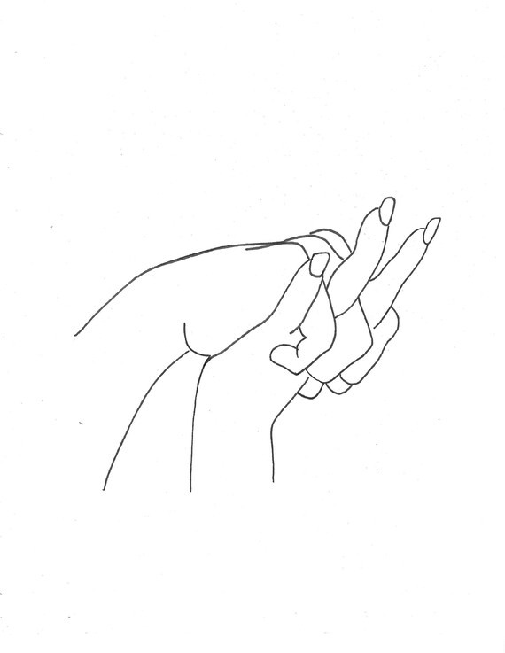 Minimalist Hands Line Drawing Printable | Etsy