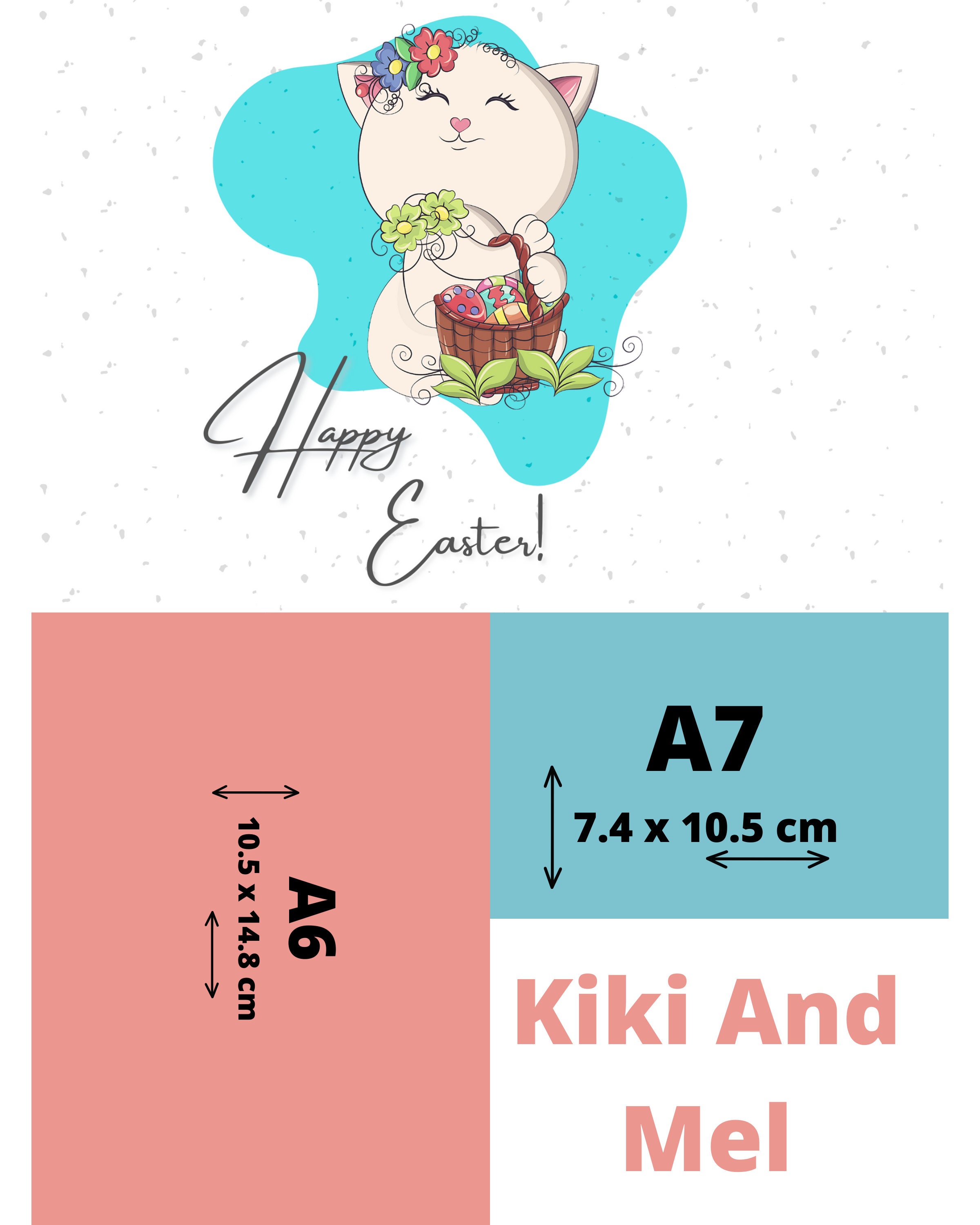 Cat Easter Day Card | Digital Download Easter Card | Cat Holiday Cards ...