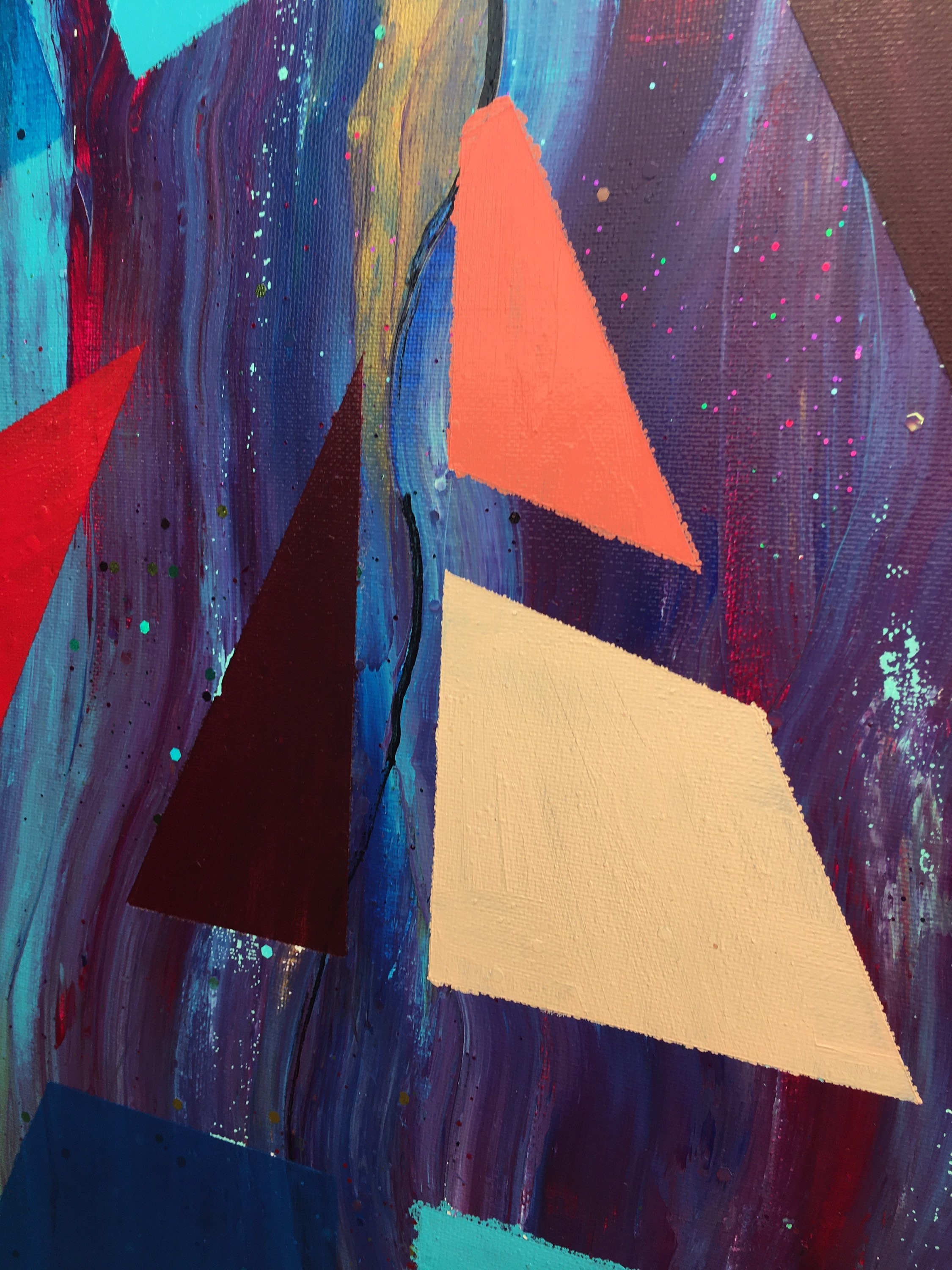 Geometric Painting Abstract Canvas Handmade | Etsy