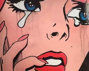 Girl Crying Wall Art - Etsy
