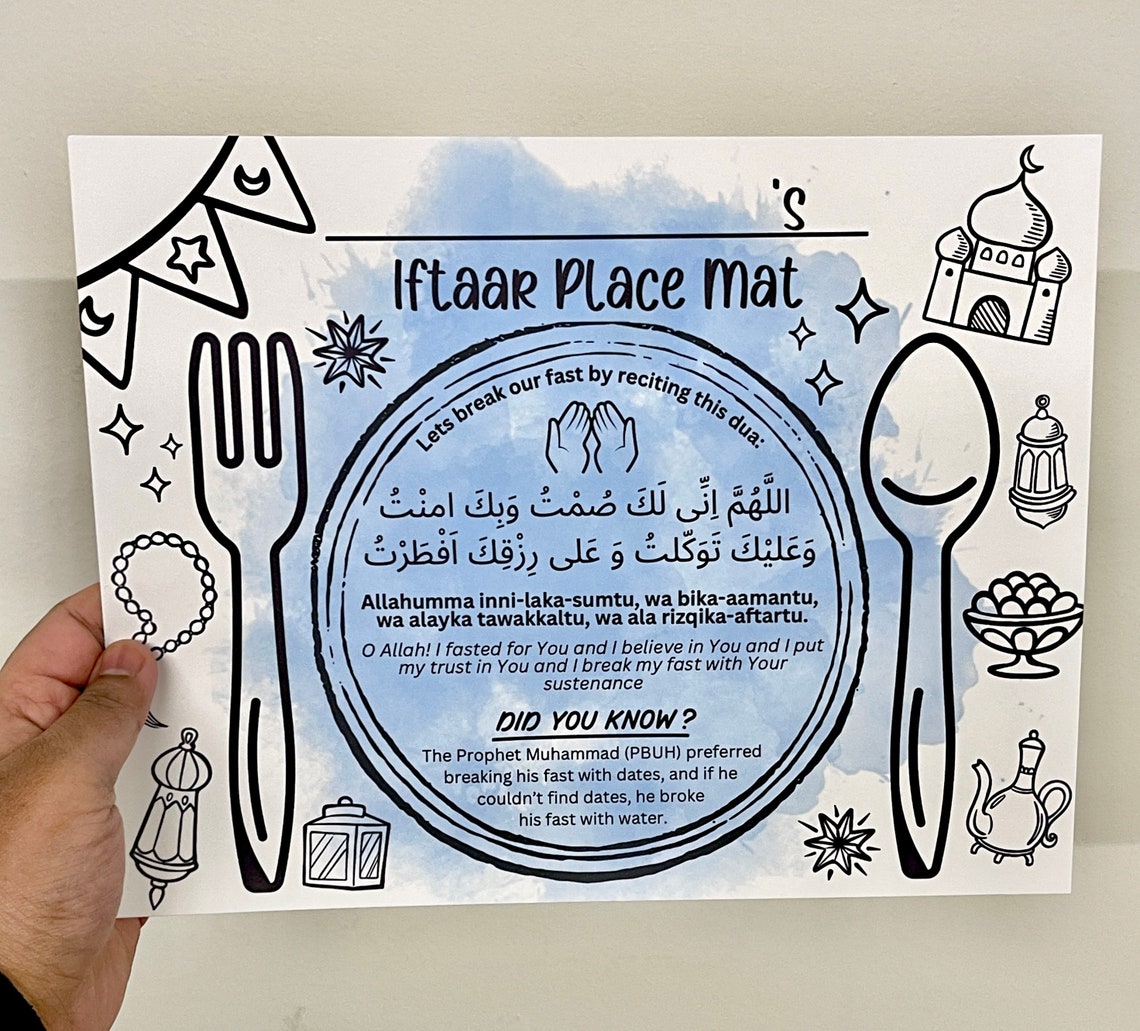 Islamic Ramadan Printable Placemat/digital Placemat/islamic Colorful ...