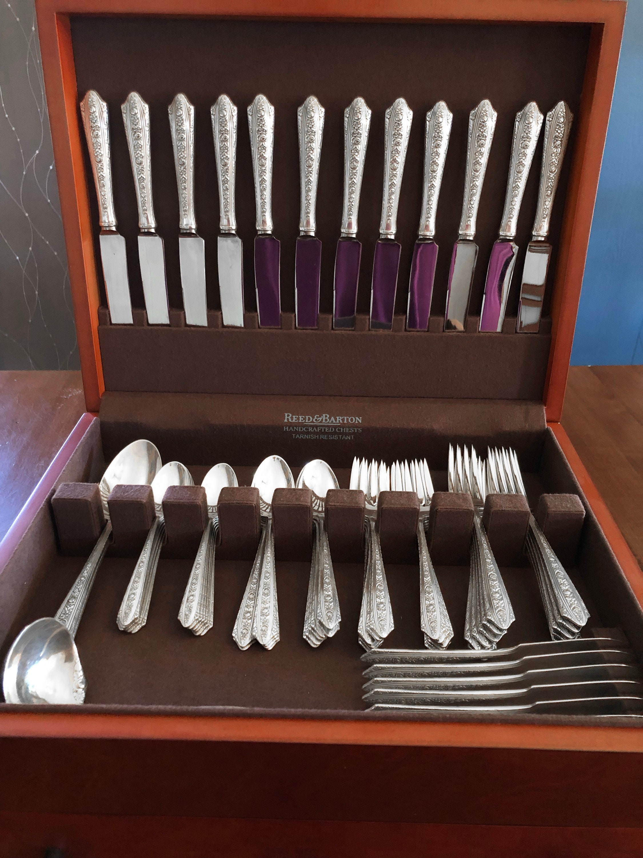 95 Pc. Wallace Sterling Silver “normandy” Pattern Flatware Set ...