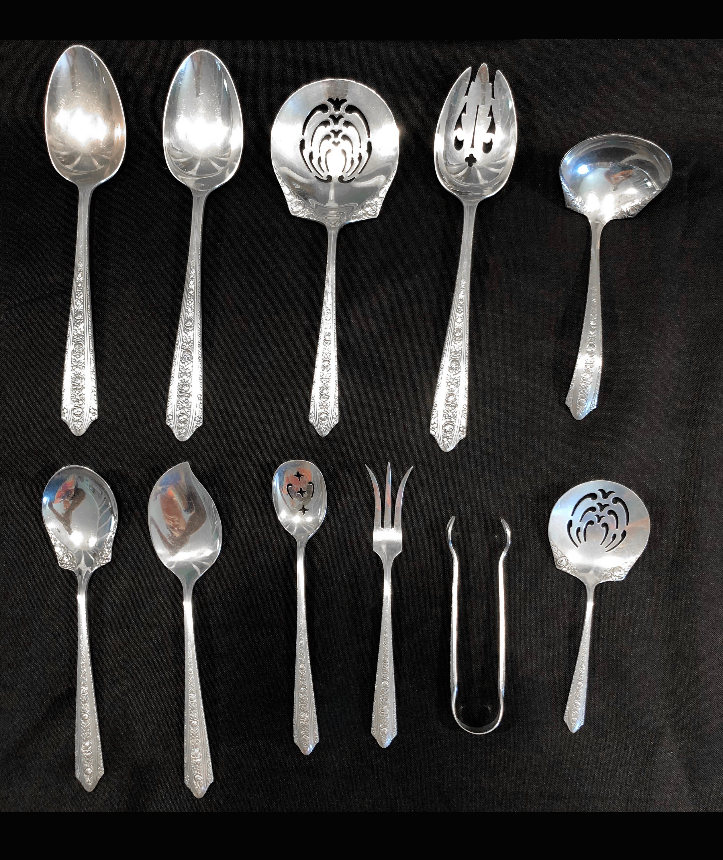95 Pc. Wallace Sterling Silver “normandy” Pattern Flatware Set ...