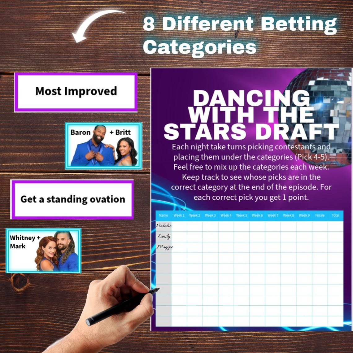 Dancing With the Stars 2025 Party Game Pack- Bracket, Bingo, and Draft ...