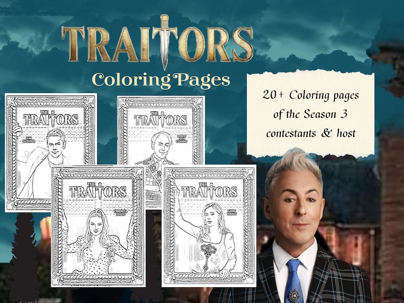 The Traitors Season 3 Coloring Pages | Digital Download | Contestants ...
