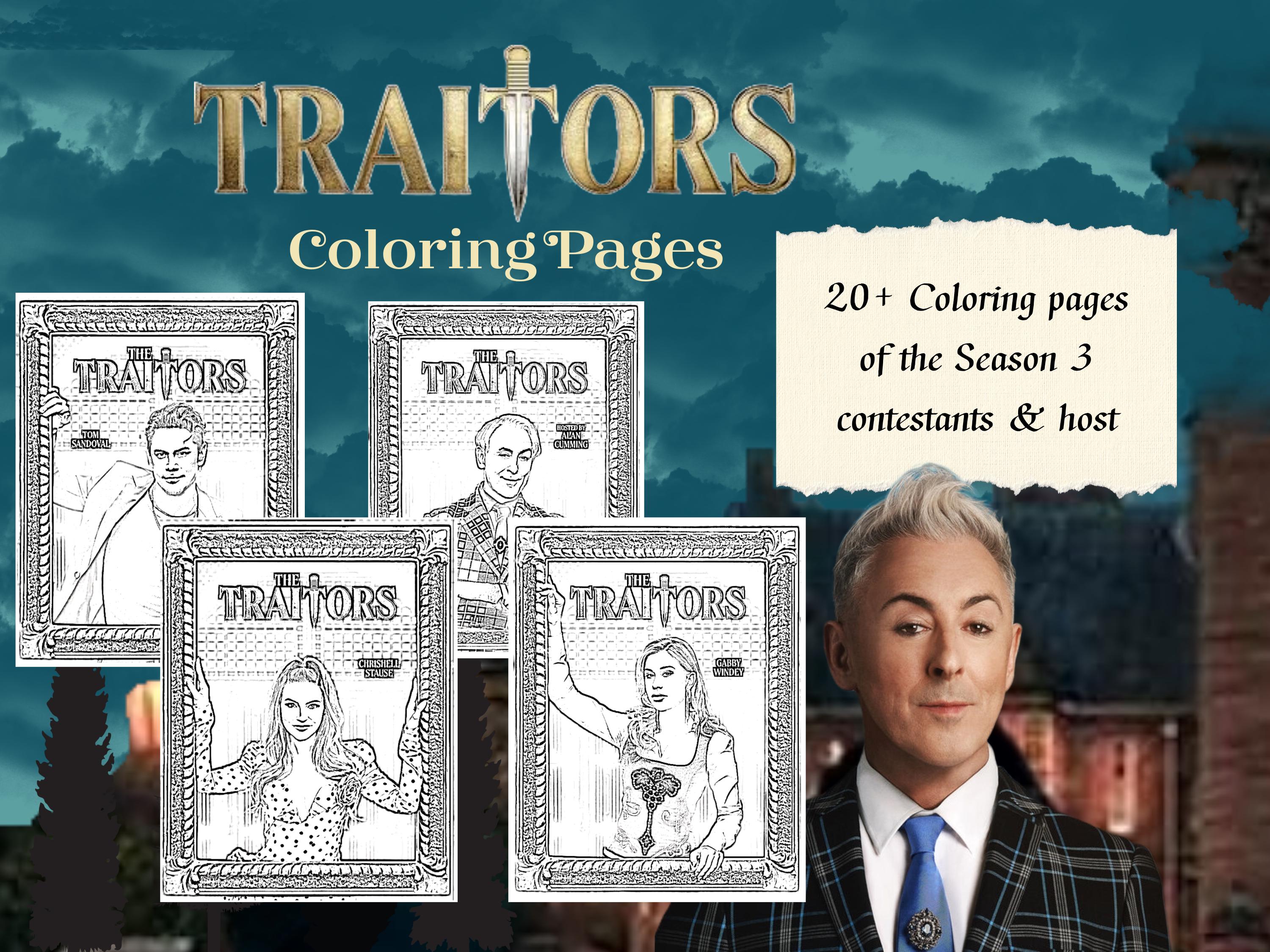 The Traitors Season 3 Coloring Pages | Digital Download | Contestants ...