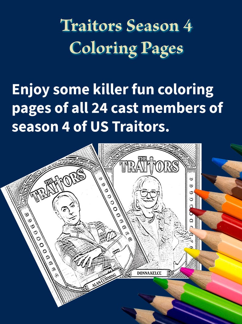 The Traitors (US) – Season 4 Coloring Pages | Fan-made Digital Download ...
