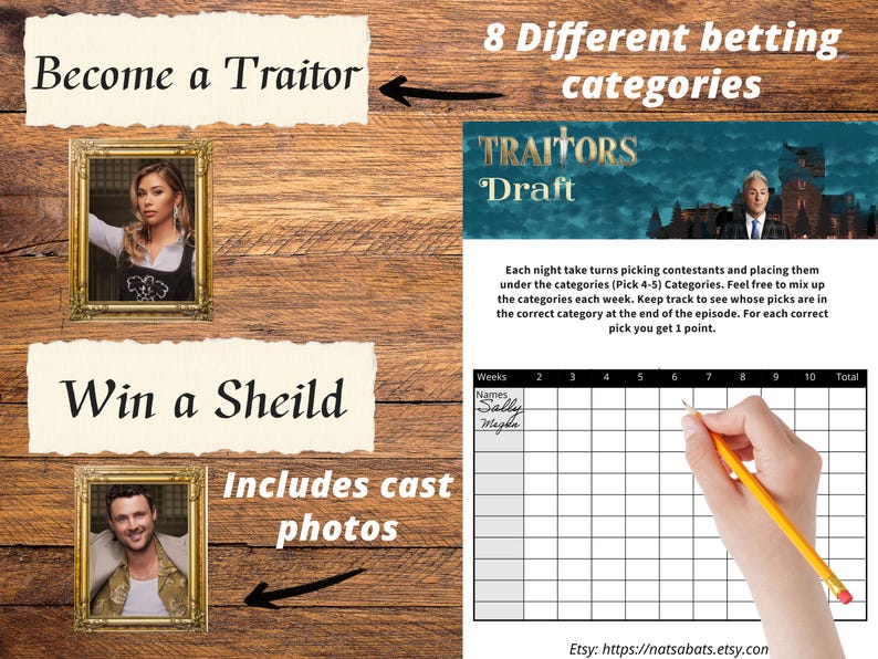 The Traitors Season 3 Watch Party Game Bundle: Printable Bingo, Bracket ...