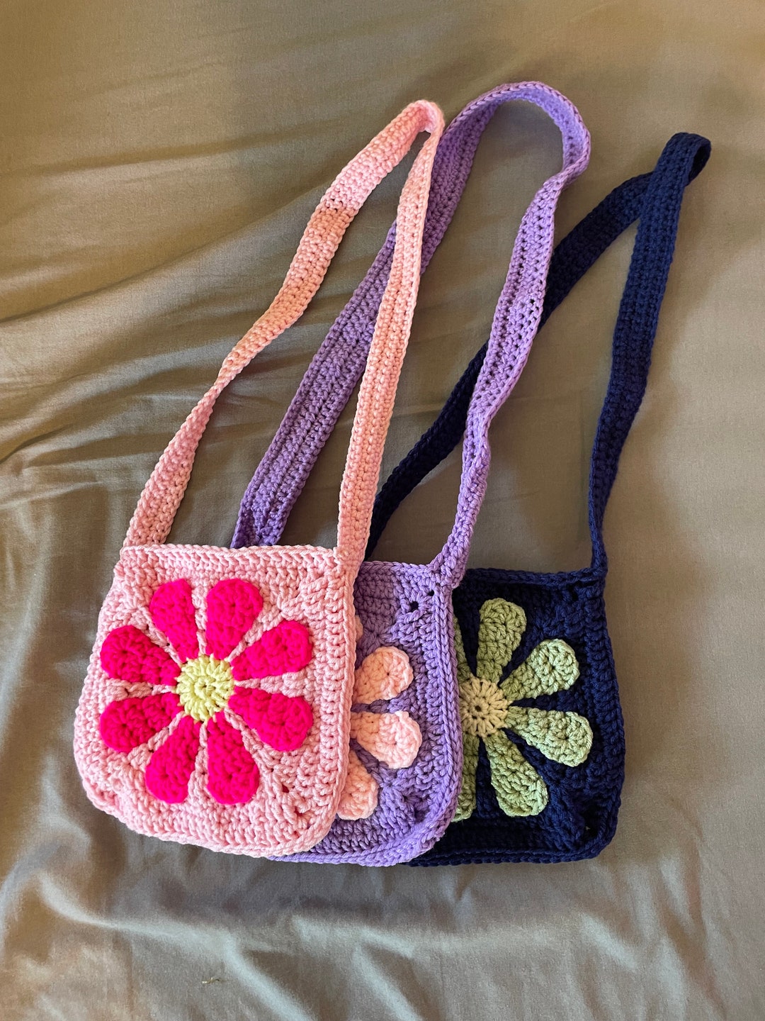 Crochet Mini Flower Bag, Granny Square Purse, Summer Market Style - Etsy