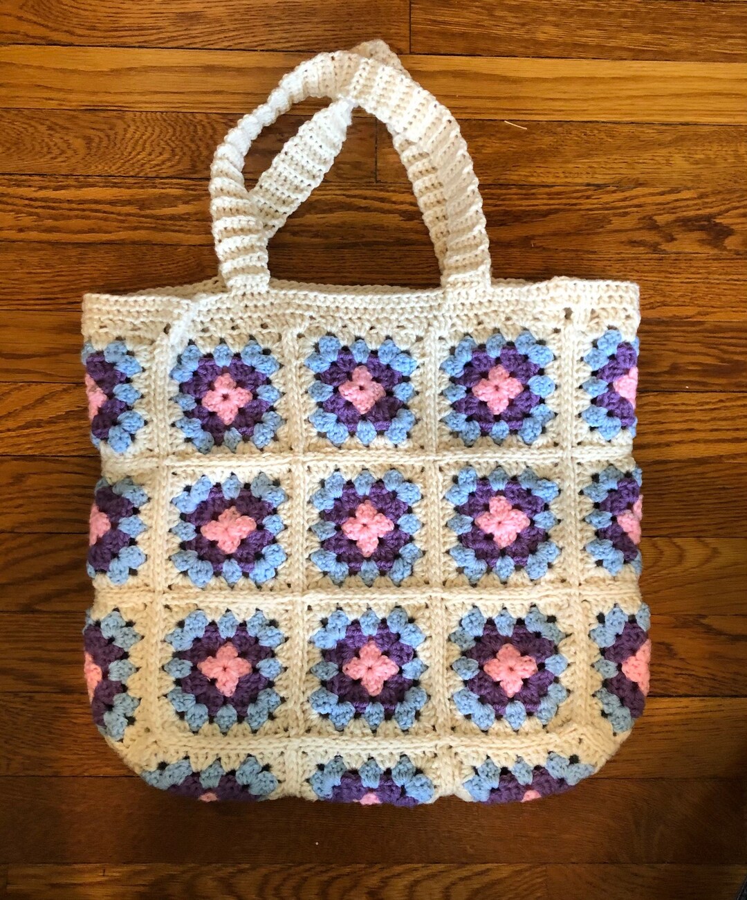 Crochet Granny Square Tote Bag - Etsy