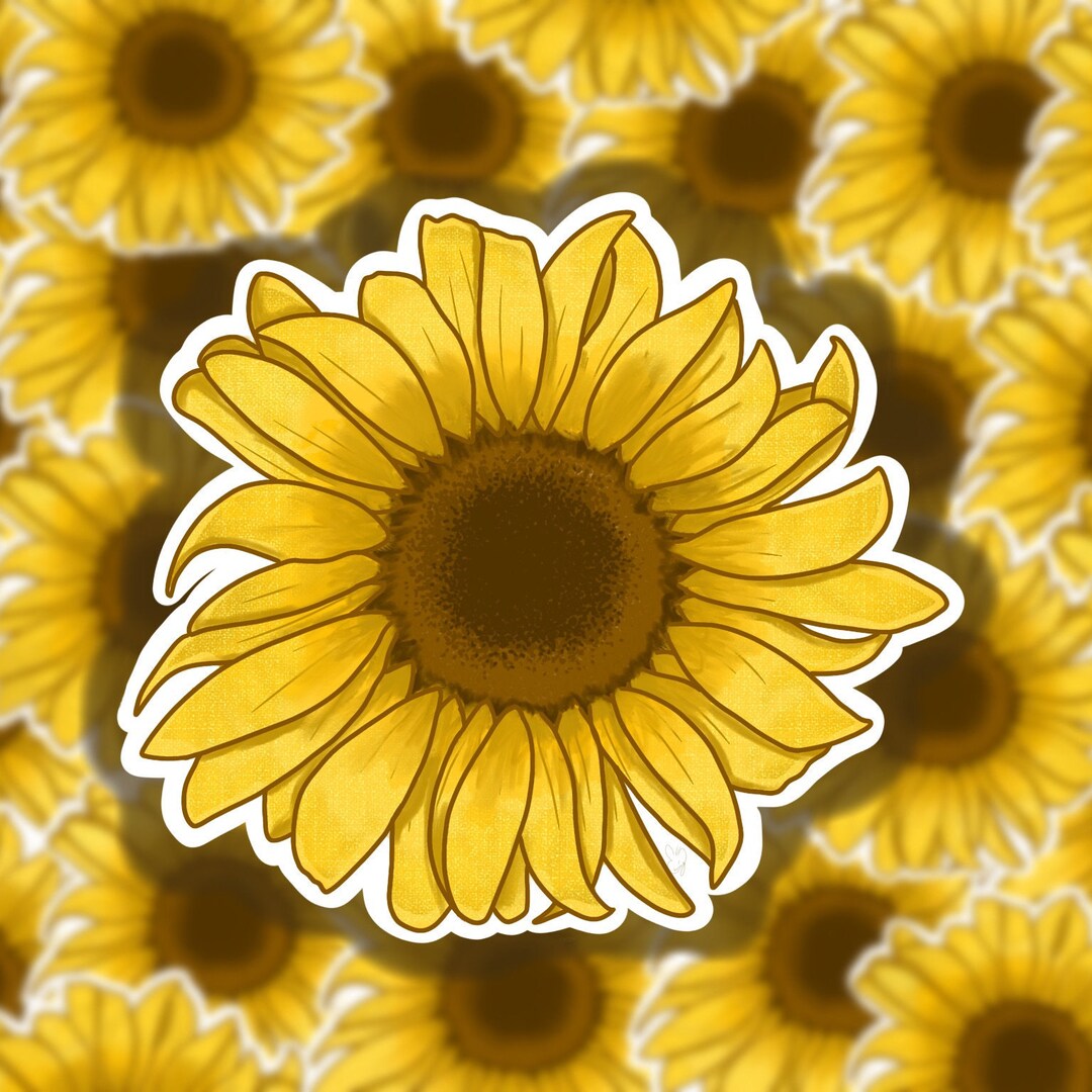 Yellow Sunflower Summer Sticker - Etsy