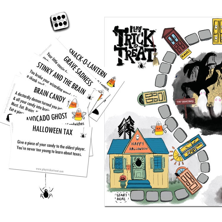 Halloween Game Trick-or-treat | Printable Board Game | Trick or Treat ...