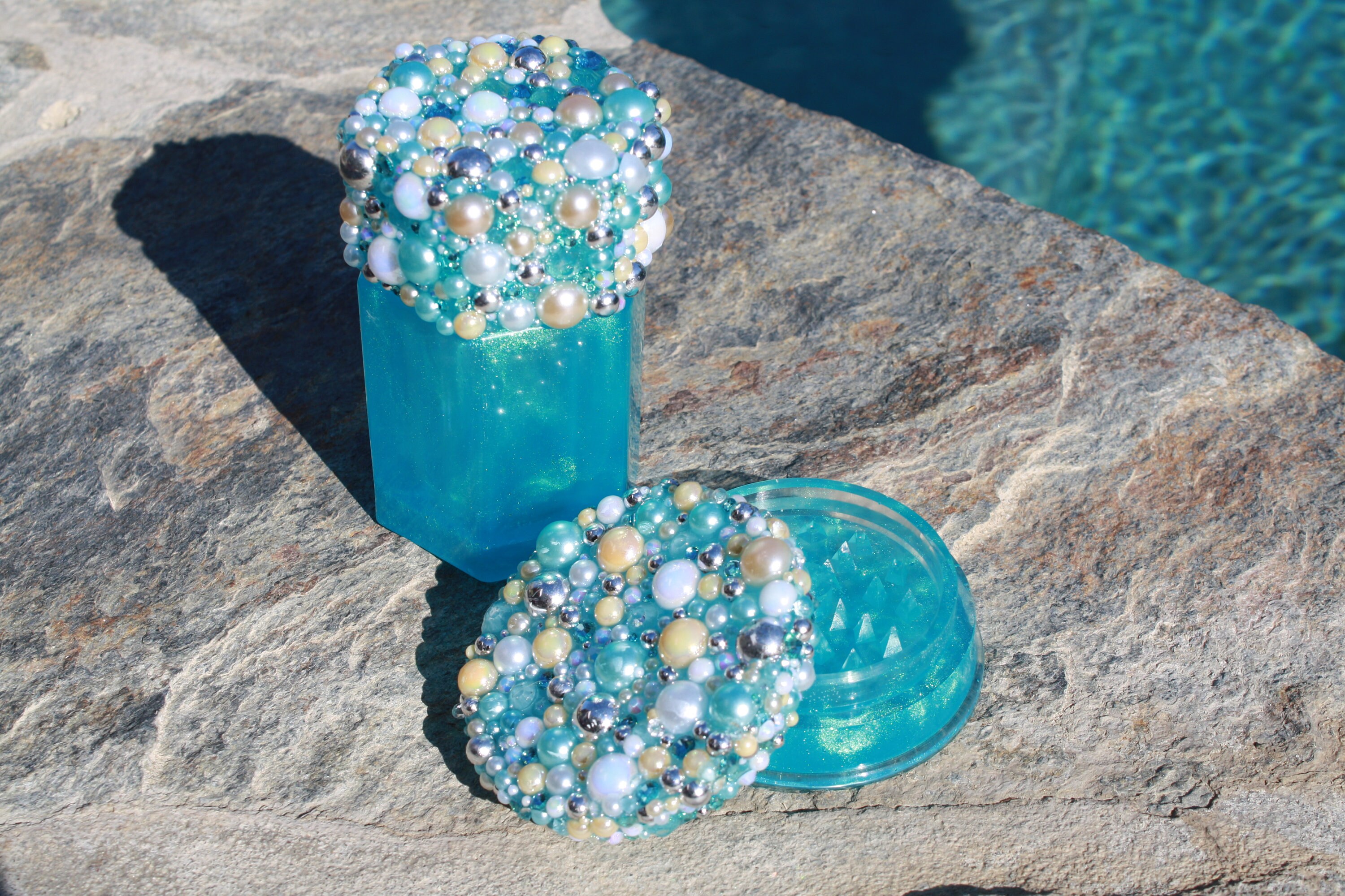 Grinder and Stash Jar, Set, Bling, Sparkle, Tea, Tea Lover, Herb ...