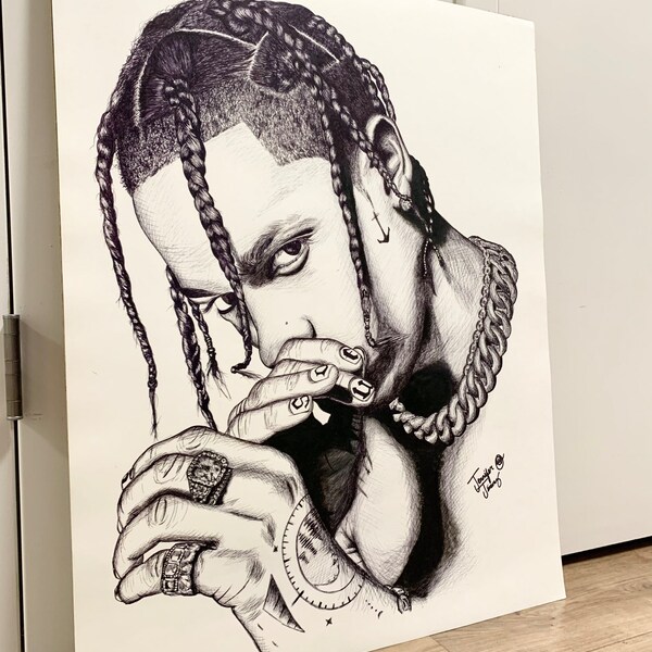 Travis Scott Drawing - Etsy