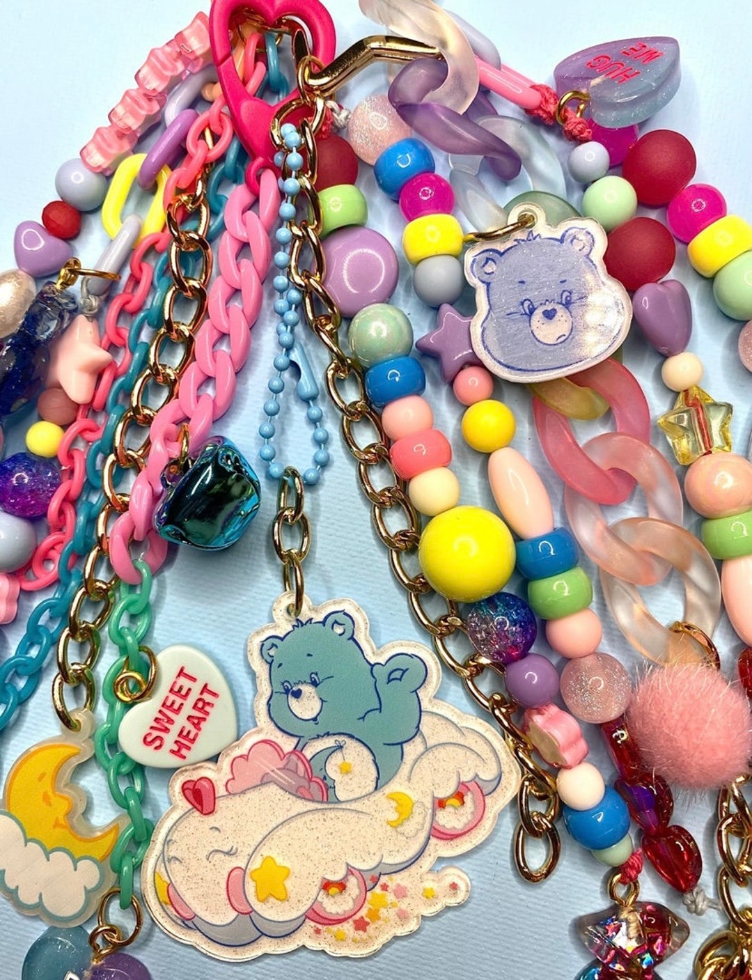 CLUTTERED Keychain Care Bears Rainbow Dreamland Kawaii Bag - Etsy