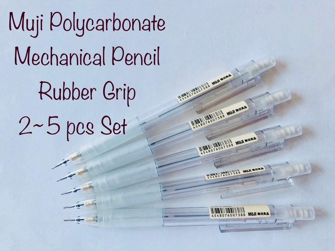 MUJI Polycarbonate Mechanical Pencil Set 2 / 3 / 4 / 5 Pcs Set Rubber ...