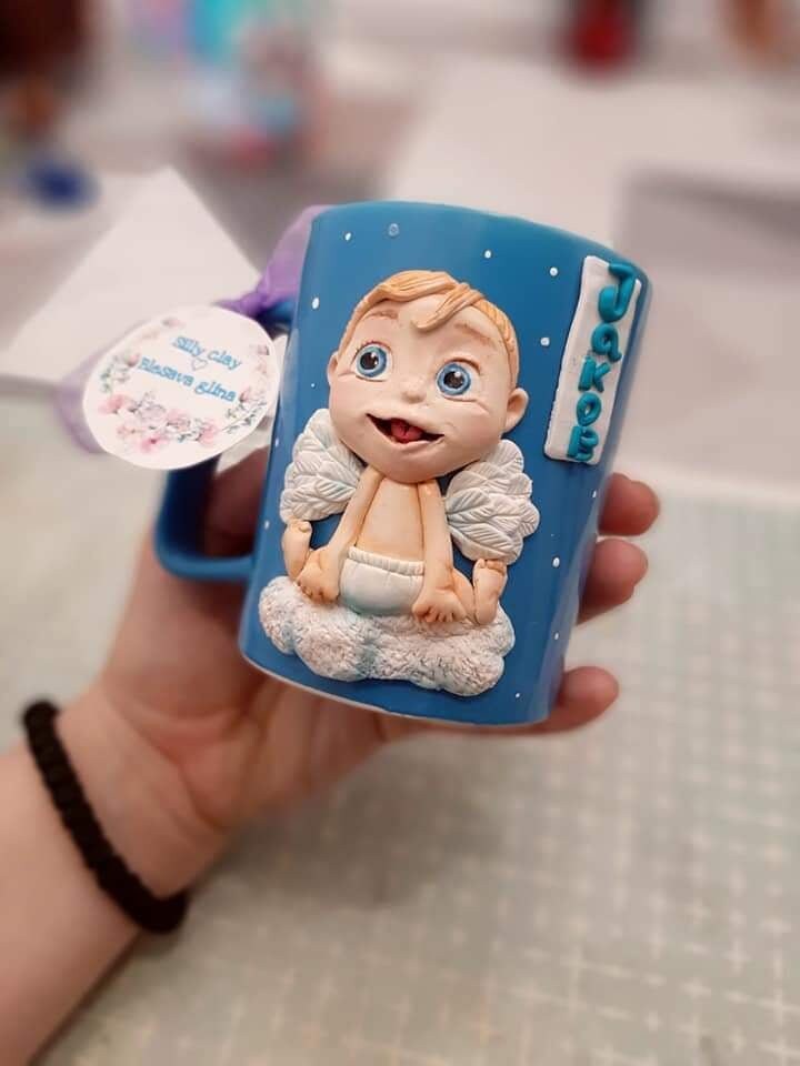 Baby Shower Mug Baby on Board Clay Baby Tea Mug Polimer Clay Mug Gift ...