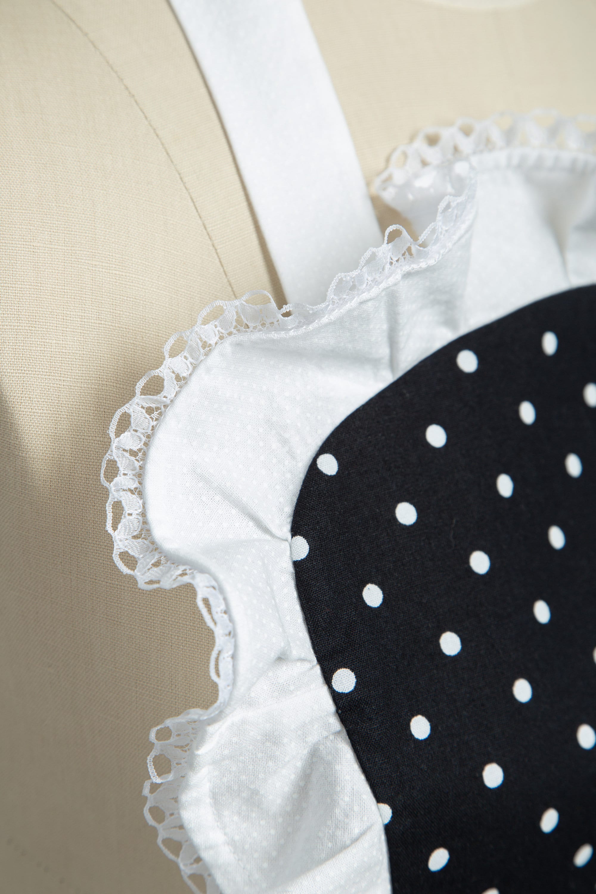 French Maid Apron: Black & White Polka Dot Ruffle Apron - Etsy