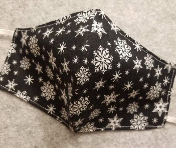 Snowflakes 3 Layer Adult Cotton Face Mask Adjustable Triple - Etsy