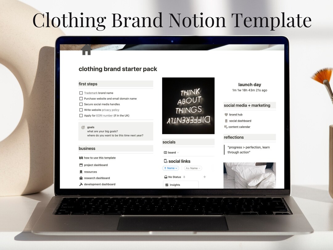 Clothing Brand Starter Pack | Notion Template + 20 Links to Fabric ...
