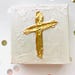 WHITE and GOLD CROSS on Small Textured Canvas | Gold Foil Cross Art ...