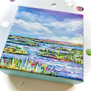 BRIGHT COLORFUL MARSH Landscape Painting | Original Marsh Artwork | Low ...