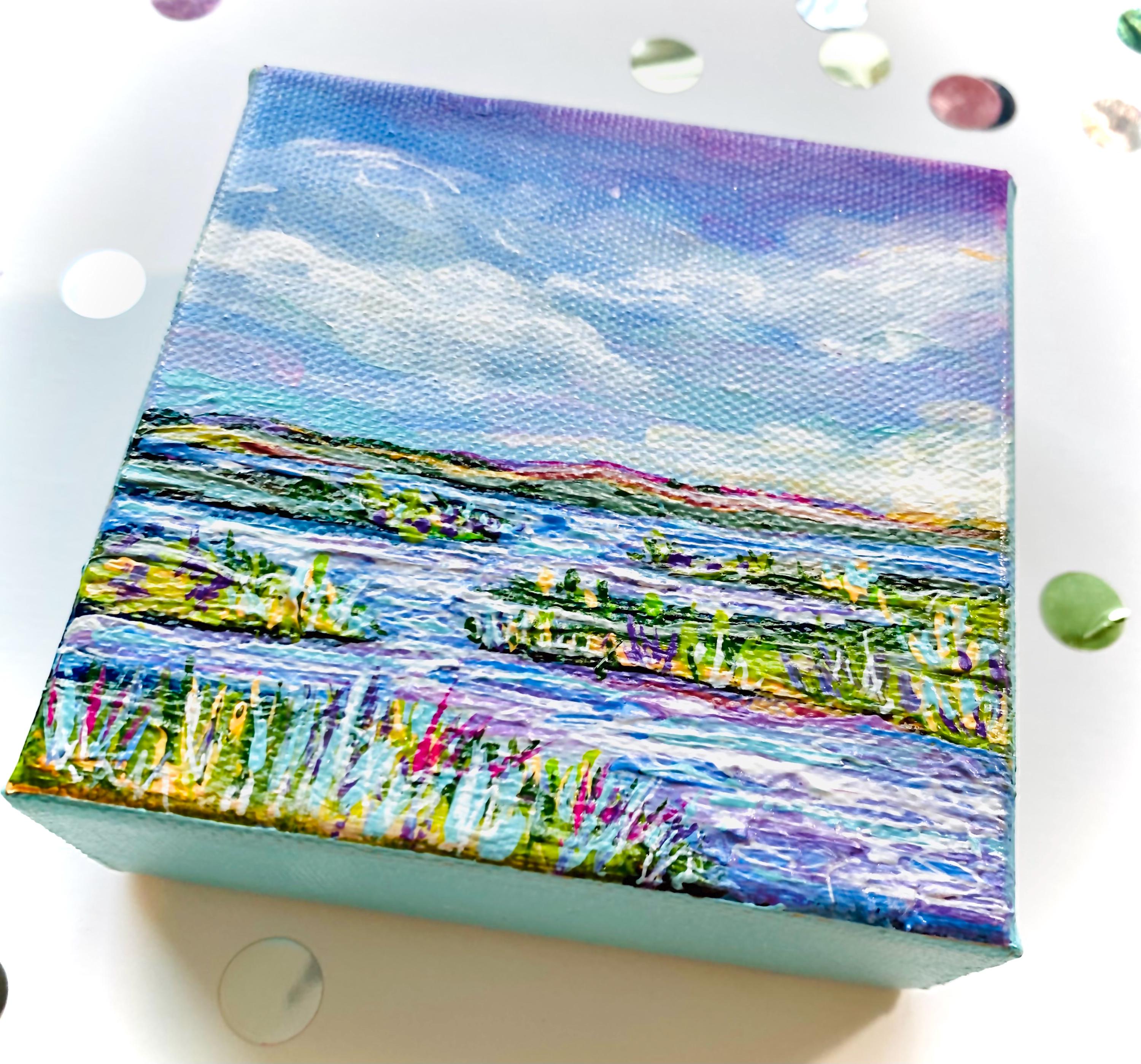 BRIGHT COLORFUL MARSH Landscape Painting | Original Marsh Artwork | Low ...