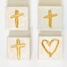 WHITE and GOLD CROSS on Small Textured Canvas | Gold Foil Cross Art ...