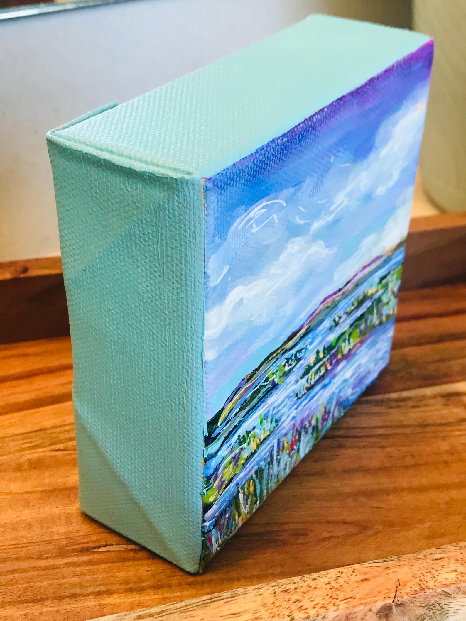 BRIGHT COLORFUL MARSH Landscape Painting Original Marsh Artwork Low ...