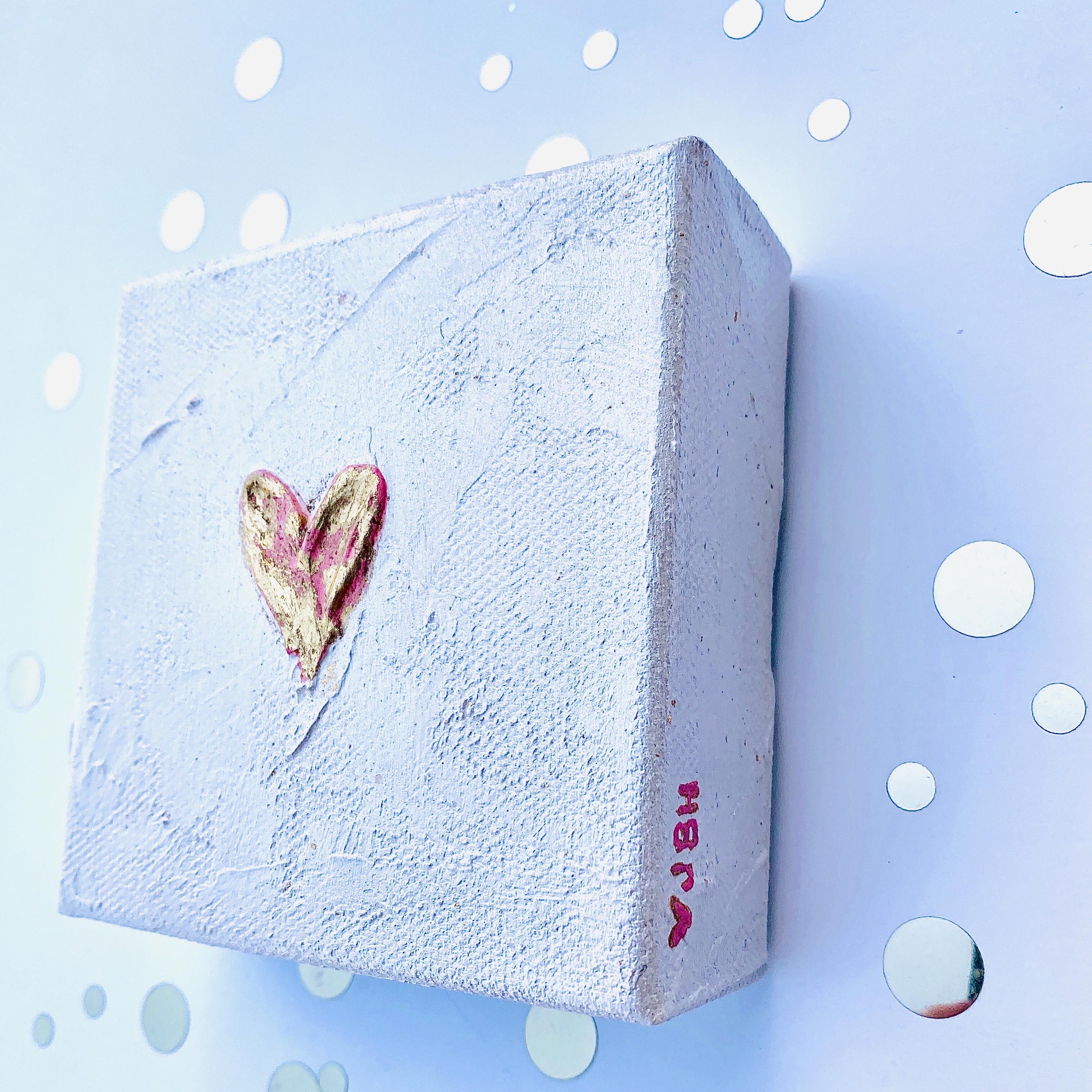 TINY PINK and GOLD Texture Heart Artwork | Mini Heart Artwork | Mini ...