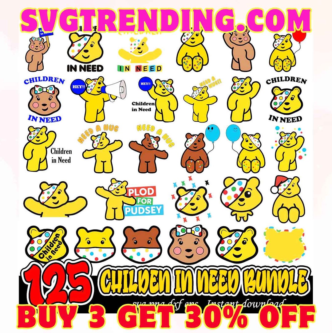 Children in Need Svg Bundle Children in Need Pudsey Bear - Etsy
