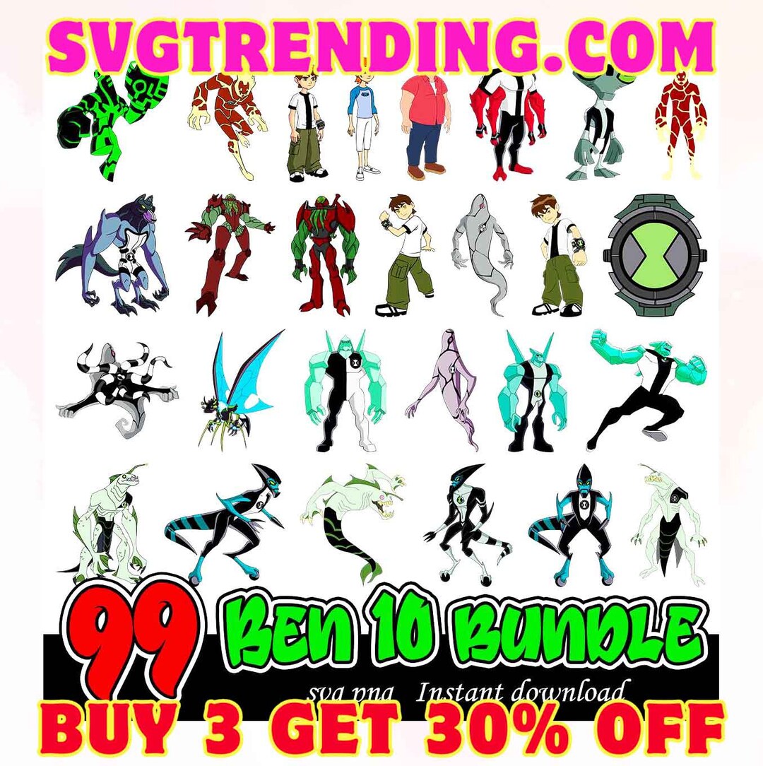 Ben 10 Sticker Svg Bundle,svg Bundles, Digital Vector File,svg Designs ...