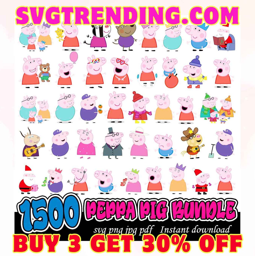 Peppa Pig Svg Bundle Peppa Pig Clipart Peppa Pig Cut File - Etsy