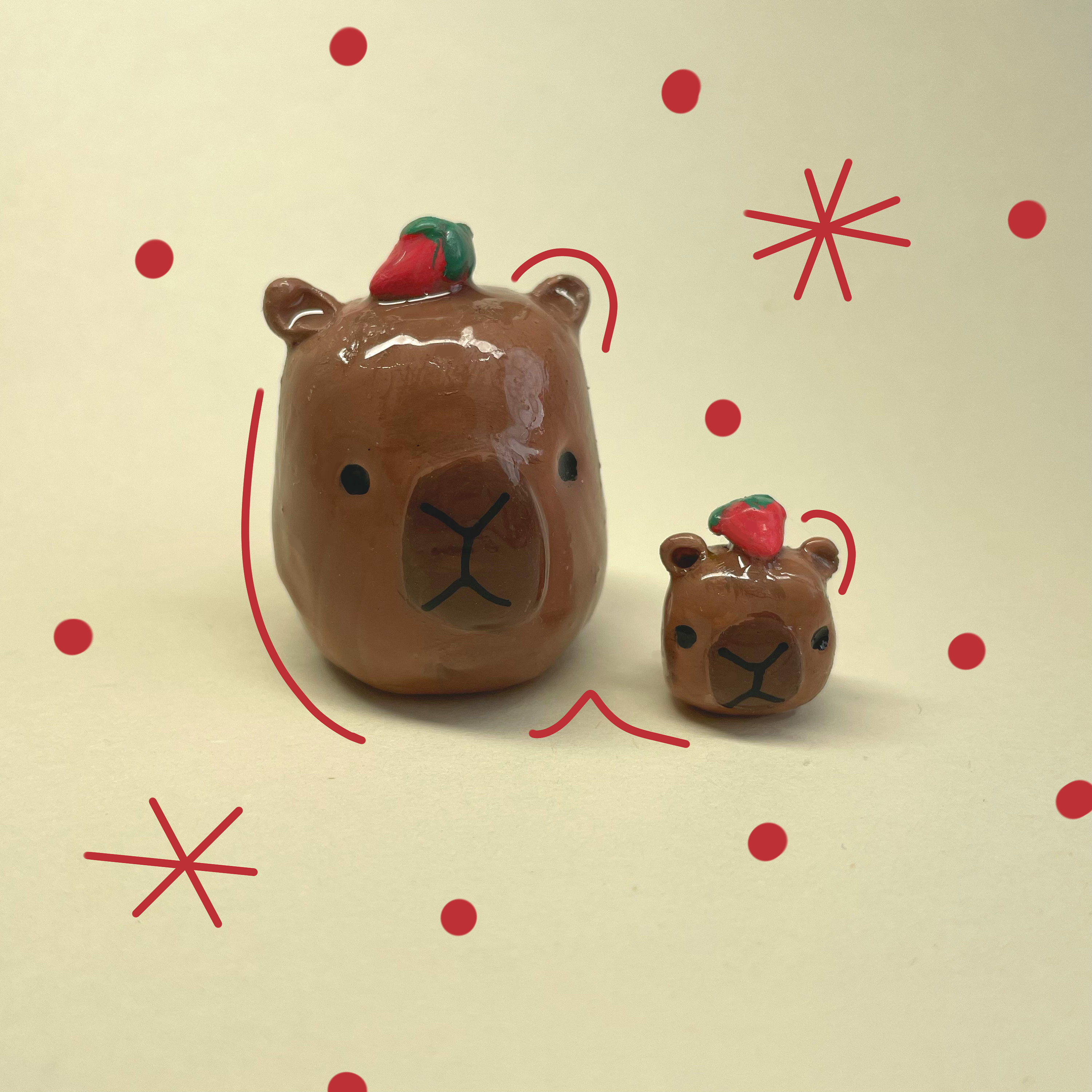 Capybara Desk Friends | Clay Charms | Clay Desk Friends | Capybara ...