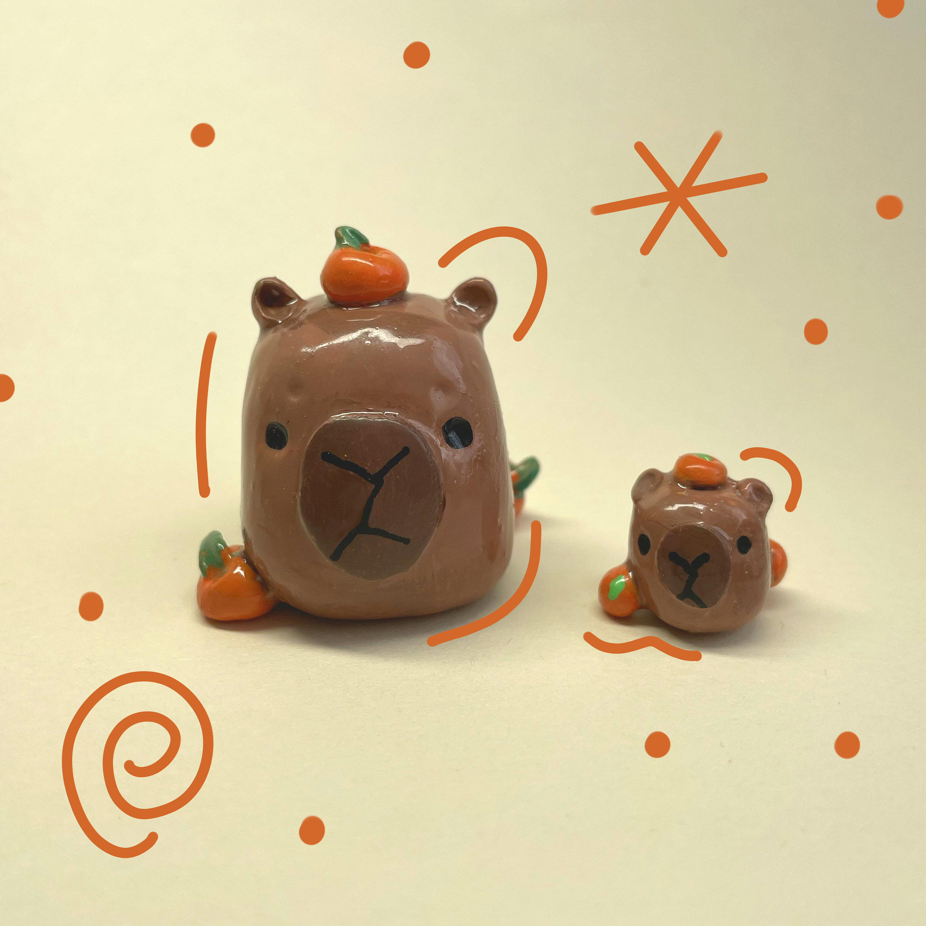 Capybara Desk Friends | Clay Charms | Clay Desk Friends | Capybara ...